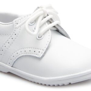 OLIVIA KOO Baby Boys Infant to Toddler Oxford Christening Shoes White 1