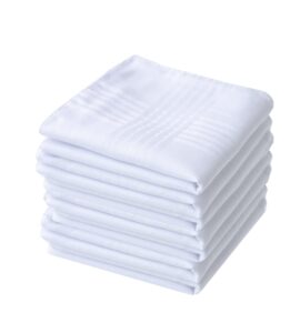 mens white cotton 100% cotton handkerchiefs pack 3pcs