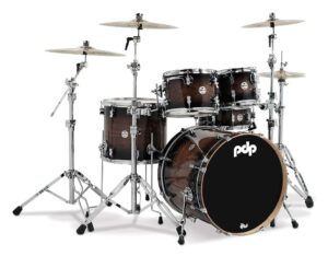 pacific by dw 5-piece concept maple exotic shell pack (charcoal burst over walnut)