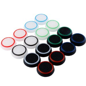 subang 16 pieces silicone noctilucent thumb grip caps controller joystick cap covers for ps3, ps4, xbox 360, xbox one analog stick caps replacement