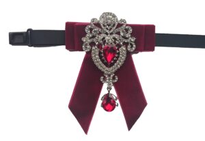 cloud rack bow tie set auger velvet white diamond pendant red wine