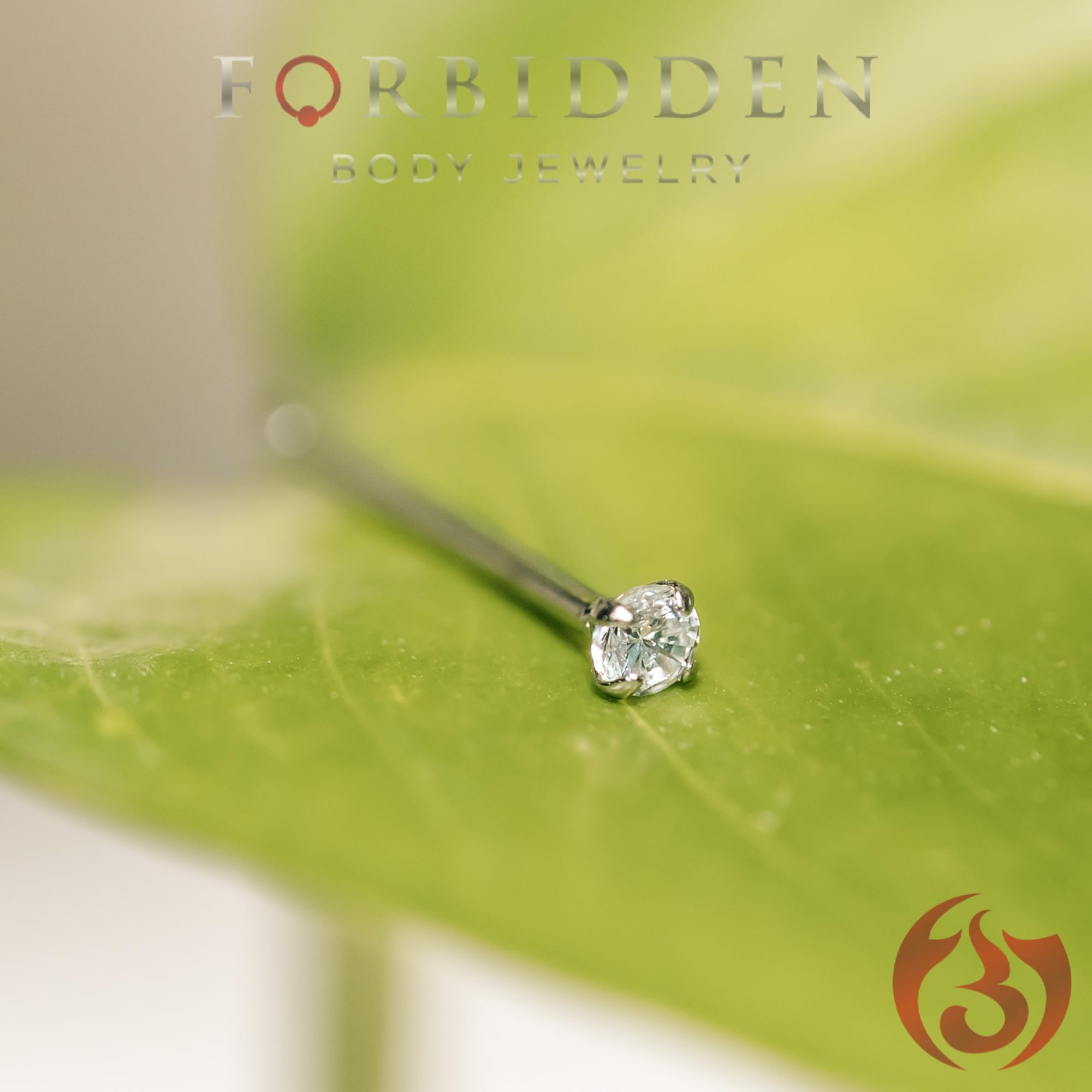 Forbidden Body Jewelry .925 Sterling Silver Custom Bendable Clear 2mm CZ Fishtail L Shaped Nose Ring