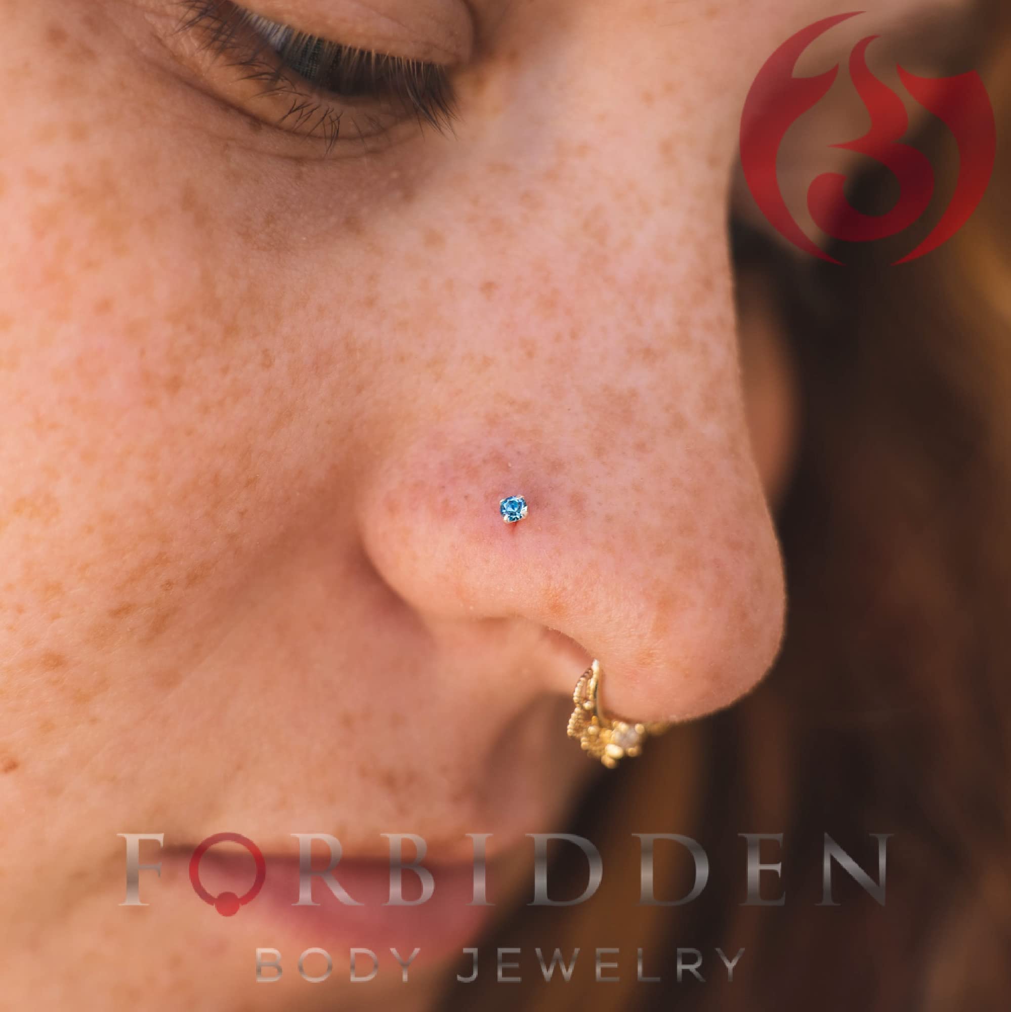 Forbidden Body Jewelry .925 Sterling Silver Custom Bendable Clear 2mm CZ Fishtail L Shaped Nose Ring