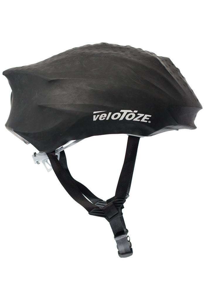 veloToze Helmet Cover - Black (One Size) for Bike Helmets