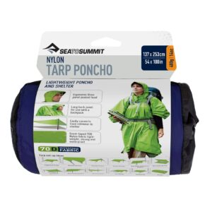 Sea to Summit Nylon Tarp Poncho 4-in-1 Raincoat, Pack Cover, Groundsheet, and Shelter, Royal Blue