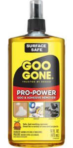 goo gone pro-power - 16 fl oz (pack of 1) - professional strength adhesive remover, spray pump, yellow