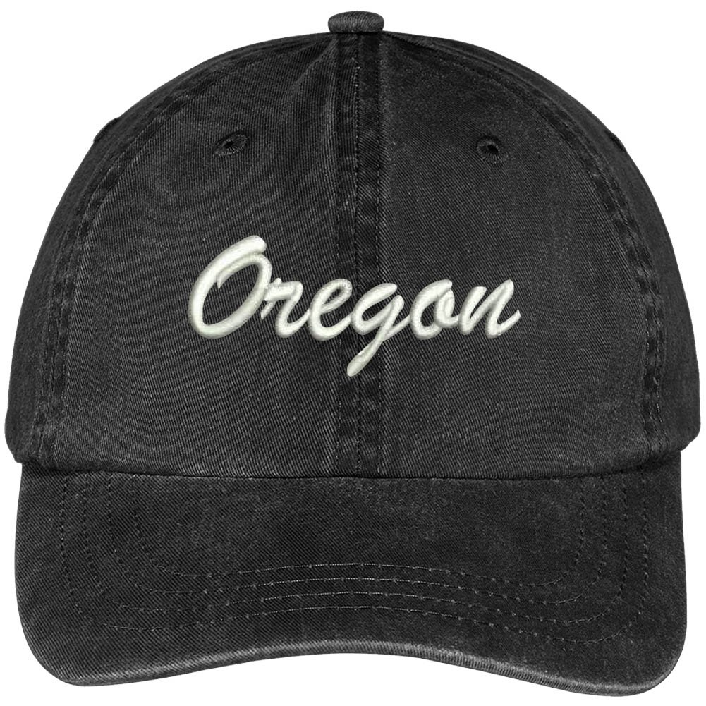 Trendy Apparel Shop Oregon State Embroidered Low Profile Adjustable Cotton Cap - Black