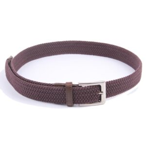 Gelante Canvas Elastic Fabric Woven Stretch Multicolored Braided Belts 2041-Coffee-M