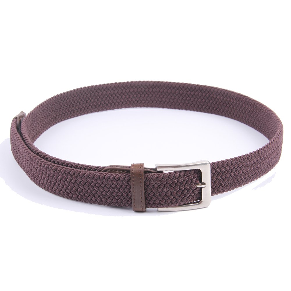 Gelante Canvas Elastic Fabric Woven Stretch Multicolored Braided Belts 2041-Coffee-M