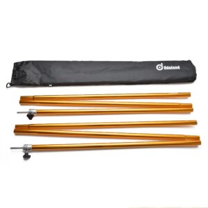 odoland adjustable tarp poles, telescoping aluminum tarp and tent poles set of 2, collapsible lightweight poles for camping, backpacking, hammocks, sun shade shelters, and awnings