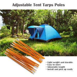 Odoland Adjustable Tarp Poles, Telescoping Aluminum Tarp and Tent Poles Set of 2, Collapsible Lightweight Poles for Camping, Backpacking, Hammocks, Sun Shade Shelters, and Awnings