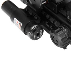 Pinty Rifle Scope 4-12x50EG Rangefinder Tactical Reticle Scope Combo with Laser Sight and Red Dot Sight