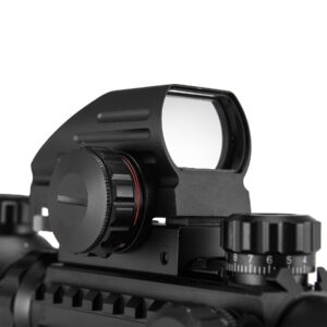 Pinty Rifle Scope 4-12x50EG Rangefinder Tactical Reticle Scope Combo with Laser Sight and Red Dot Sight