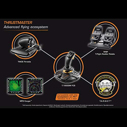 Thrustmaster USB T16000M FCS Flight Pack - Joystick, Throttle and Rudder Pedals for PC,Windows