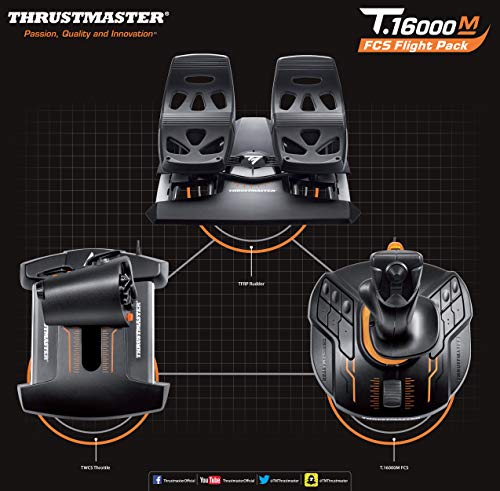 Thrustmaster USB T16000M FCS Flight Pack - Joystick, Throttle and Rudder Pedals for PC,Windows