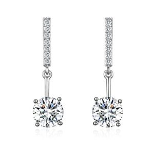 sbling platinum-plated cubic zirconia drop earrings (4.25cttw)