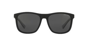 a|x armani exchange men's ax4049sf low bridge fit square sunglasses, matte black/grey, 57 mm