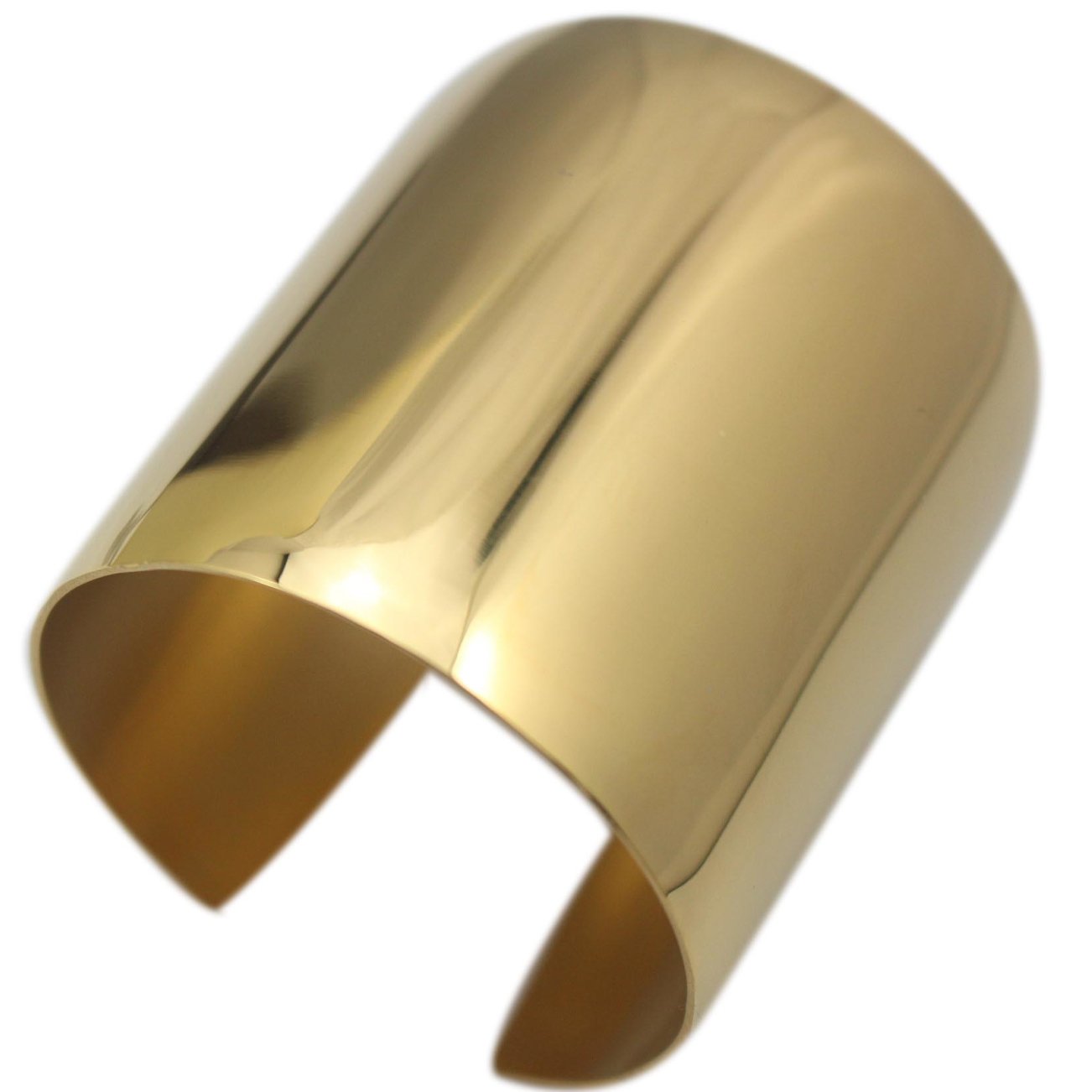 COUYA Stainless Steel Gold Plated Women Big Heavy Long Cuff Bangle Bracelet