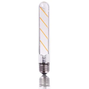 dc 12v low voltag e26 medium base t30 glass tube lamp 7.2" tubular led filament light bulb vintage retro jdd antique nostalgic classic edison home accent interior lighting - 2700k warm white, 4 watt