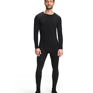 FALKE Men's Wool Tech. Long Tights Base Layer Bottom, Thermal Breathable Quick Dry, Black (Black 3000), S, 1 Pair