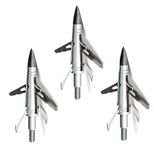 NEW ARCHERY PRODUCTS Spitfire Double Cross 4-Blade 100 Grain Durable Precise Bow Hunting Mechanical Broadhead - 3 Pack