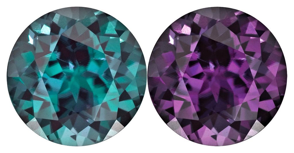 Prong Set 2.5mm 0.12 cttw Full Color Change Chatham Created Alexandrite Stud Earrings 14K White Gold