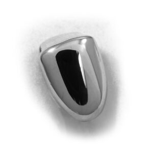 14k white gold plated single bottom tooth grill cap