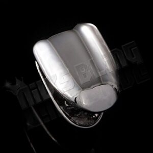 14K White Gold Plated Single Bottom Tooth Grill Cap