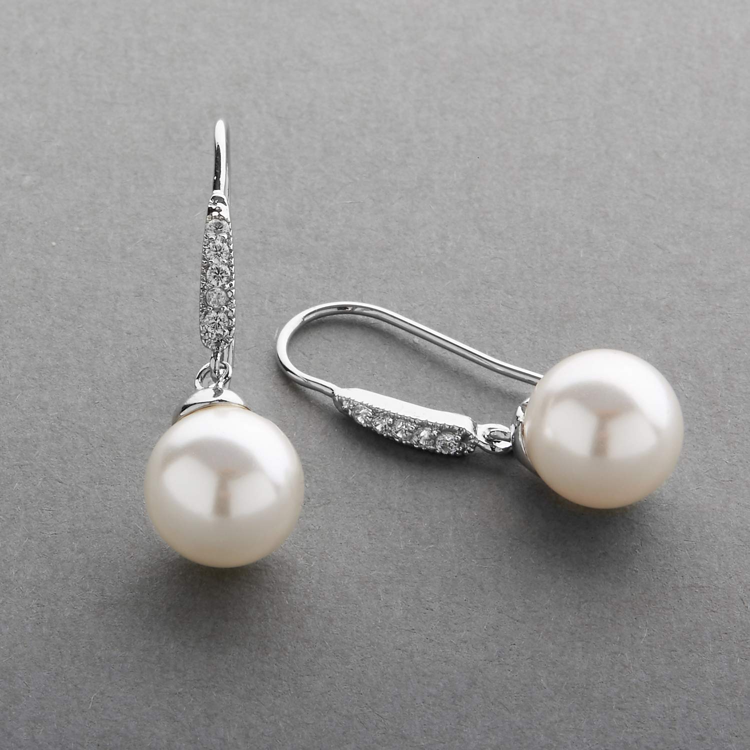 Mariell Pearl Drop Bridal Earring, Wedding Earring for Bride, Bridesmaid, Prom, Mother's Day Jewelry Gift