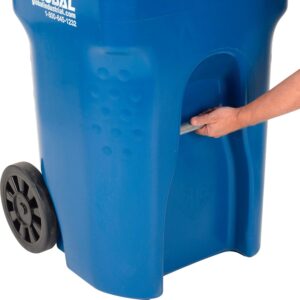 Global Industrial Mobile Heavy Duty Trash Container, 65 Gallon, Blue