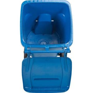 Global Industrial Mobile Heavy Duty Trash Container, 65 Gallon, Blue