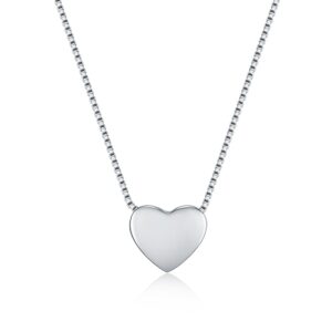 wristchie 925 sterling silver tiny minimalism floating heart necklace 17.5" (silver) (box chain)