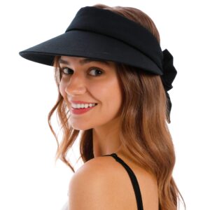 simplicity black visor women upf 50+ uv protection sun hat womens wide brim beach hats for women sun hat,black