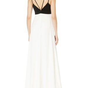 Jill Jill Stuart Women's Colorblock Double-Strap Detail Gown, Black/Off/White, 12