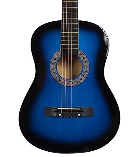 YMC 38" Blue Beginner Acoustic Guitar Starter Package Student Guitar with Gig Bag,Strap, 3 thickness 9 Picks,2 Pickguards,Pick Holder, Extra Strings, Electronic Tuner -Blue