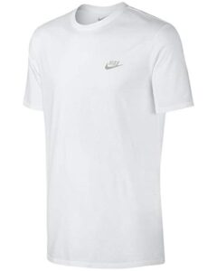 nike sportswear men's club embroidered futura tee, white/black, medium