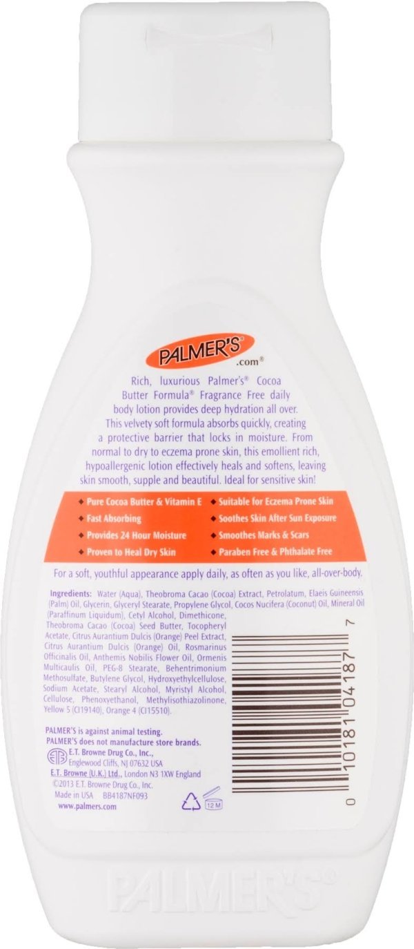 Palmer's Cocoa Butter Formula Lotion, Fragrance Free 8.50 oz (Pack of 3)