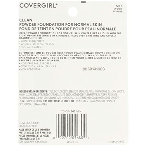 CoverGirl Simply Powder Foundation, Ivory [505] 0.41 oz (Pack of 3)