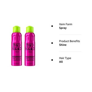 TIGI Unisex Bed Head Headrush Shine Mist Hair Spray, 5.3 Ounce (Pack of 2)