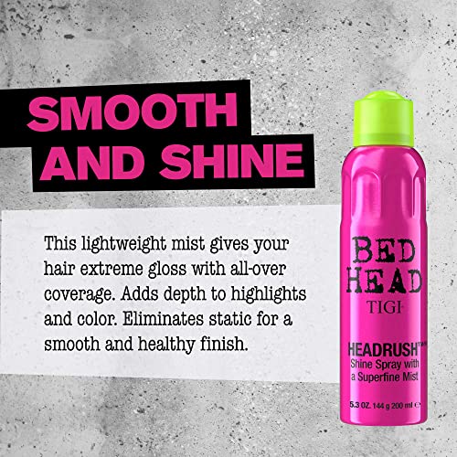 TIGI Unisex Bed Head Headrush Shine Mist Hair Spray, 5.3 Ounce (Pack of 2)