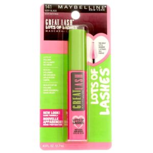 myb masc grt lsh lots vry size .43 o maybelline great lash mascara lots of lashes washable very black