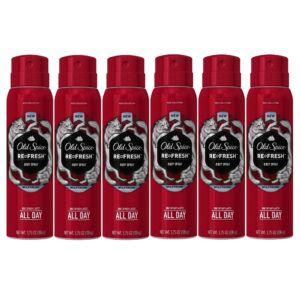 old spice wild collection re-fresh deodorant body spray, wolfthorn 3.75 oz (pack of 6)6