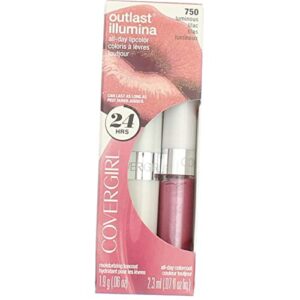 covergirl outlast all day lipcolor, luminous lilac [750] 1 ea (pack of 4)