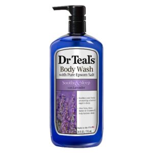 dr teal's pure epsom salt body wash soother & moisturize with lavender 24 oz (pack of 3)