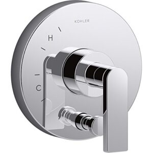 kohler k-t73117-4-cp t73117-4-cp composed trim with diverter and lever handle for rite-temp pressure balancing, valve not included, polished chrome