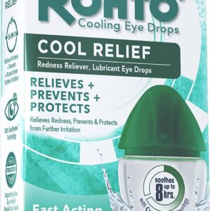 Rohto Cool Cooling Eye Drops, Dual Action, 0.4 Ounces each (Pack of 7)