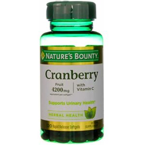 nature's bounty cranberry fruit 4200 mg, plus vitamin c softgels, 120 ea (pack of 5)