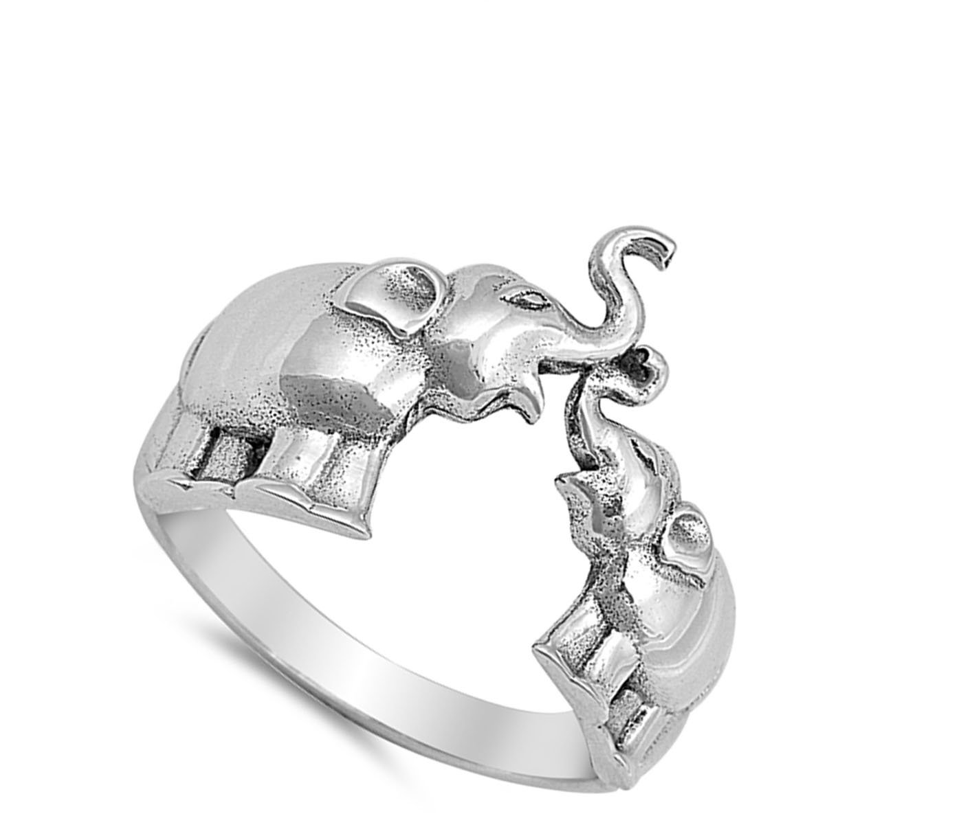 Elephant Animal Ring New .925 Sterling Silver Band Size 10