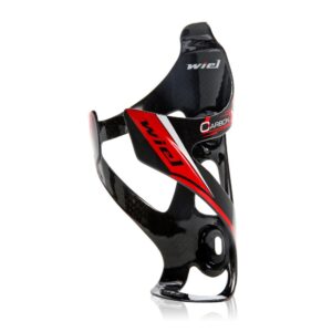 Wiel Lightweight Full Carbon Fiber Bicycle Bike Light Drink Water Bottle Cage Holder (Black Red)