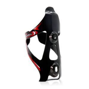 Wiel Lightweight Full Carbon Fiber Bicycle Bike Light Drink Water Bottle Cage Holder (Black Red)